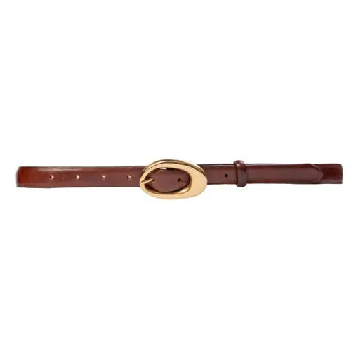 BLACK SUEDE STUDIO Oval Zebra Belt - Brown Leather/gold