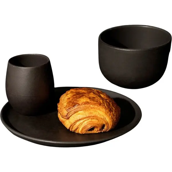 GHARYAN STONEWARE Minimalist Dinnerware Set - Black