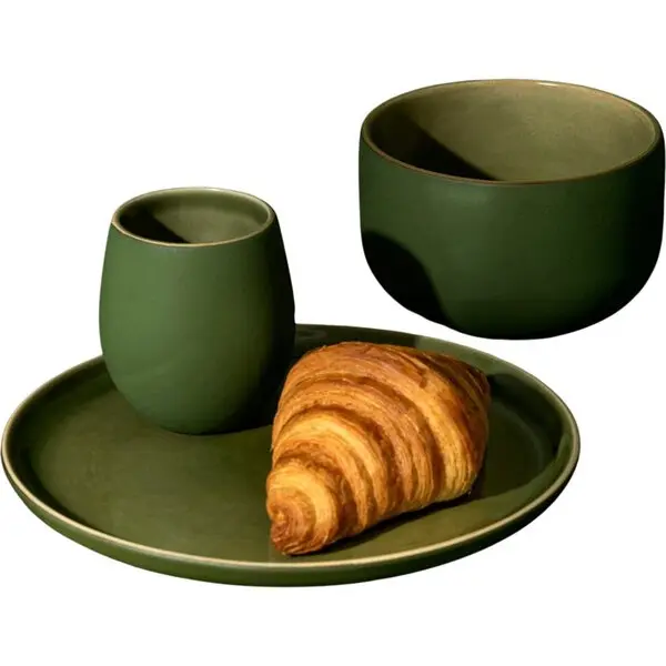 GHARYAN STONEWARE Minimalist Dinnerware Set - Green