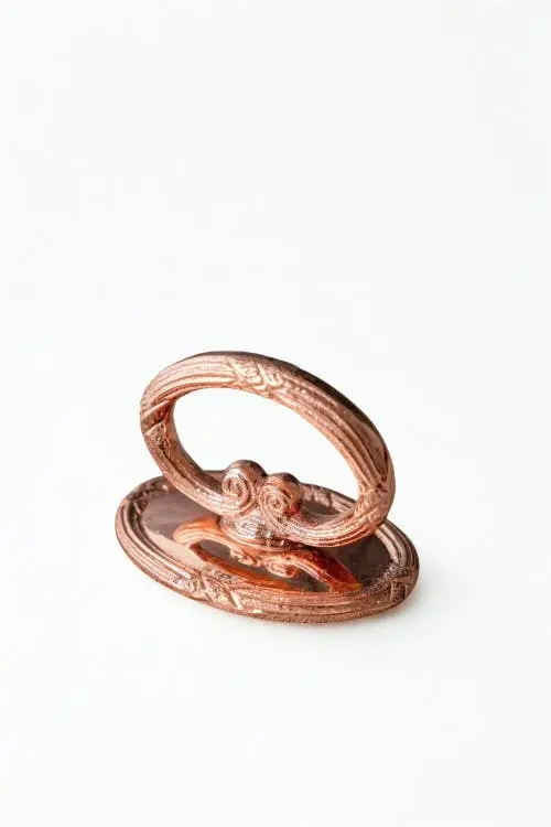 COPPERMILL KITCHEN Vintage Inspired Napkin Rings With Embossed Pattern Set Of 4 - Copper