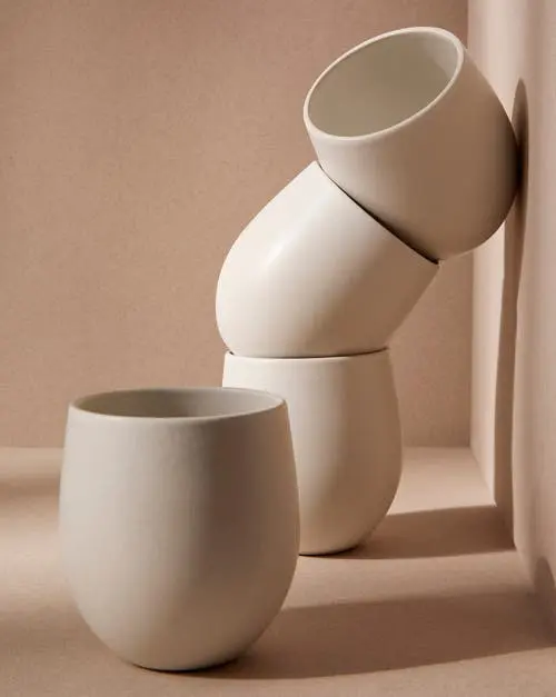 GHARYAN STONEWARE Serenity Jug & Cup Set - White
