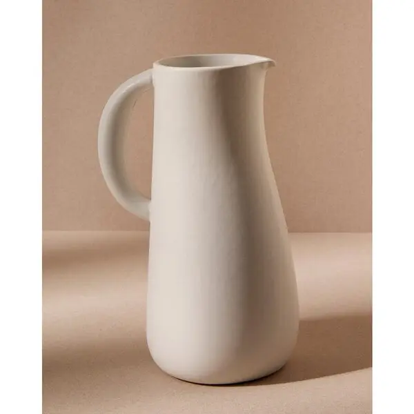 GHARYAN STONEWARE Stoneware Jug Dadasi 50 Oz - White