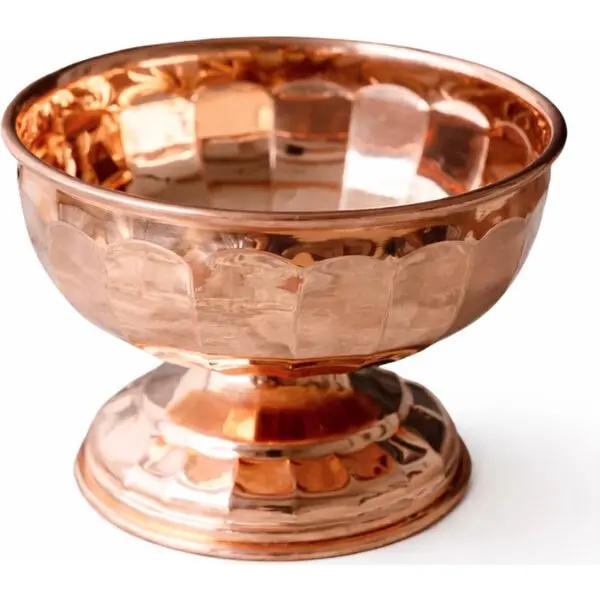 COPPERMILL KITCHEN Vintage Inspired Pedestal Bowls With Scalloped Panel Designset Of 2 - Copper