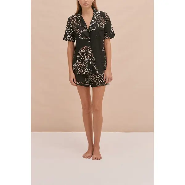Desmond & Dempsey Short Sleeve Pajama Set - Jag Navy