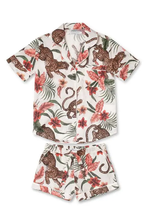 Desmond & Dempsey Print Cotton Short Pajamas - Cream