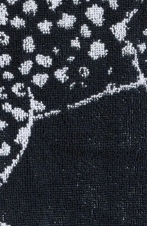 Desmond & Dempsey Print Terry Cloth Robe - Navy