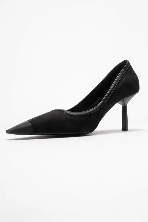 PROLOGUE SHOES Rona Pointed-toe Pumps - Black Suede