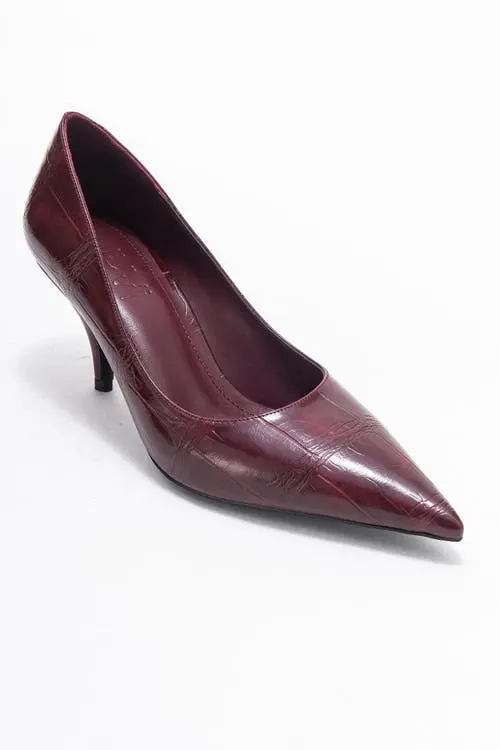 PROLOGUE SHOES Marcus Pointed Toe Pump - Burgundy Printed