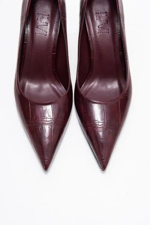 PROLOGUE SHOES Marcus Pointed Toe Pump - Burgundy Printed