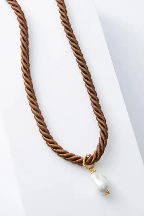NOONDAY COLLECTION Baroque Corded Pendant - Brown