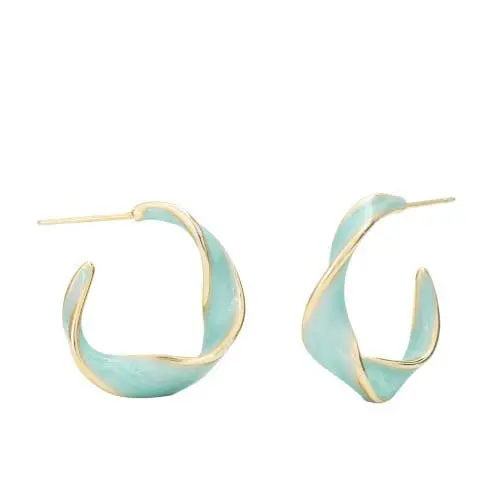 STARFISH PROJECT With A Twist Hoop Earrings - Mint/gold