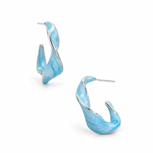 STARFISH PROJECT With A Twist Hoop Earrings - Sky Blue/silver