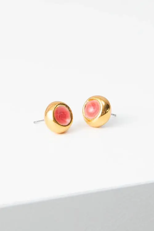 NOONDAY COLLECTION Sculpted Porcelain Stud Earrings - Coral