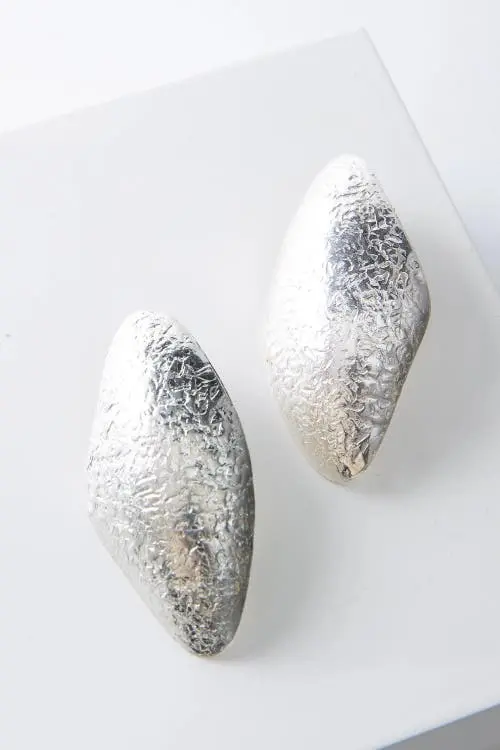 NOONDAY COLLECTION Textured Statement Earrings - Silver