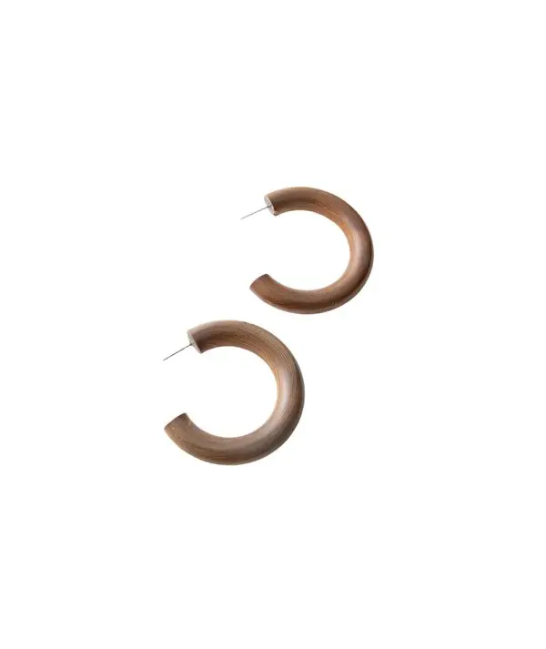 NOONDAY COLLECTION Wooden Hoop Earrings - Brown