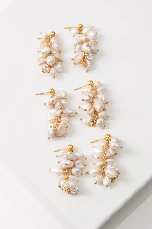 NOONDAY COLLECTION Convertible Pearl Clustered Earrings