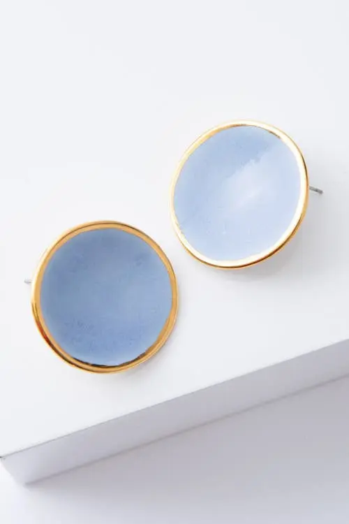 NOONDAY COLLECTION Halo Stud Earrings - Blue Sage