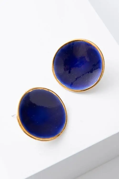 NOONDAY COLLECTION Halo Stud Earrings - Navy