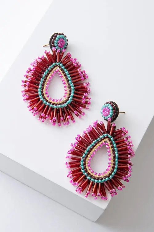 NOONDAY COLLECTION Carnaval Teardrop Earrings - Red