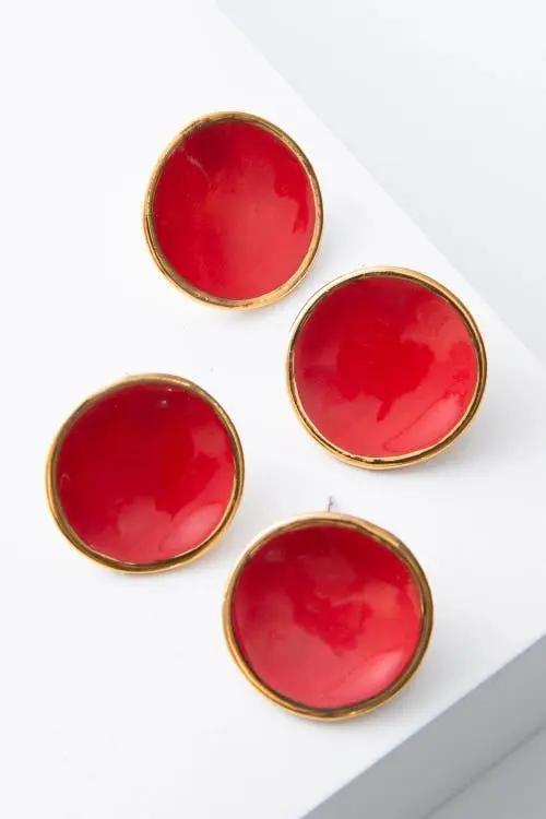 NOONDAY COLLECTION Mini Halo Earrings - Red