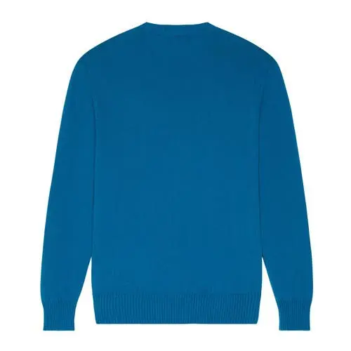 Vilebrequin Crewneck Cotton Cashmere Sweater With Jacquard Turtle - Peacock