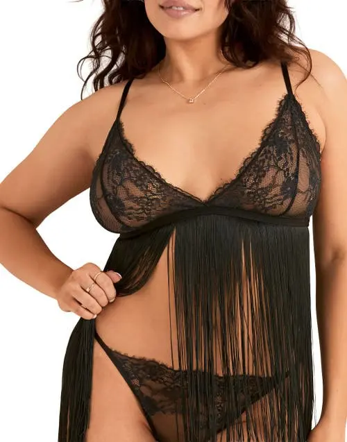 ADORE ME Charizma Babydoll & G-string Set Lingerie - Black