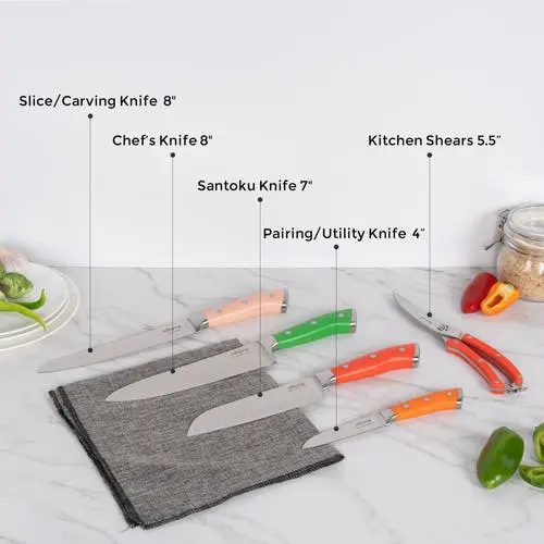 ELIHOME 5 Piece Professional Kitchen Knife Set