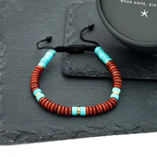 STARFISH PROJECT Nomadic Turquoise & Jasper Rope Beaded Bracelet