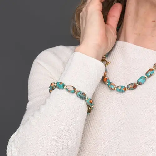 STARFISH PROJECT Sierra Bloom Emperor Stone Beaded Bracelet - Turquoise