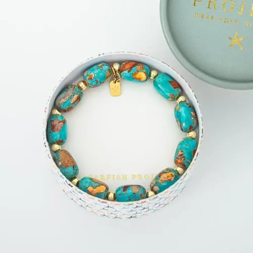 STARFISH PROJECT Sierra Bloom Emperor Stone Beaded Bracelet - Turquoise