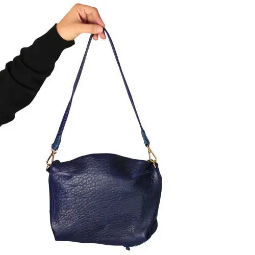 Carlos Falchi Medium Butterfly Lambskin Bag - Navy