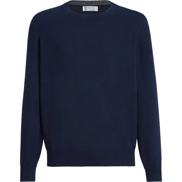 Brunello Cucinelli Cashmere Crewneck Sweater - Navy Blue