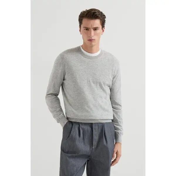 Brunello Cucinelli Cashmere Crewneck Sweater - Pebble