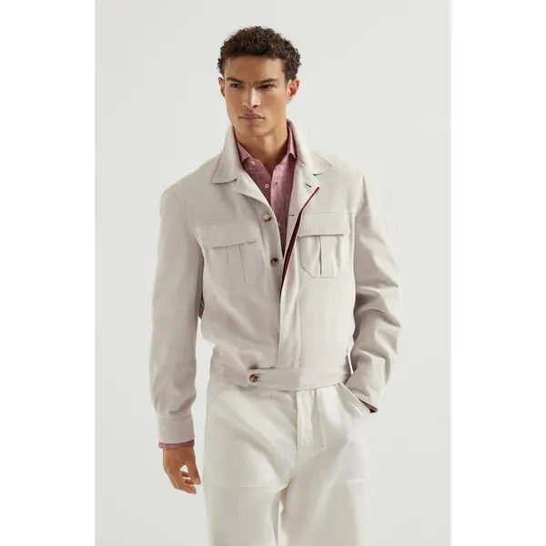 Brunello Cucinelli Suede Jacket - Sand