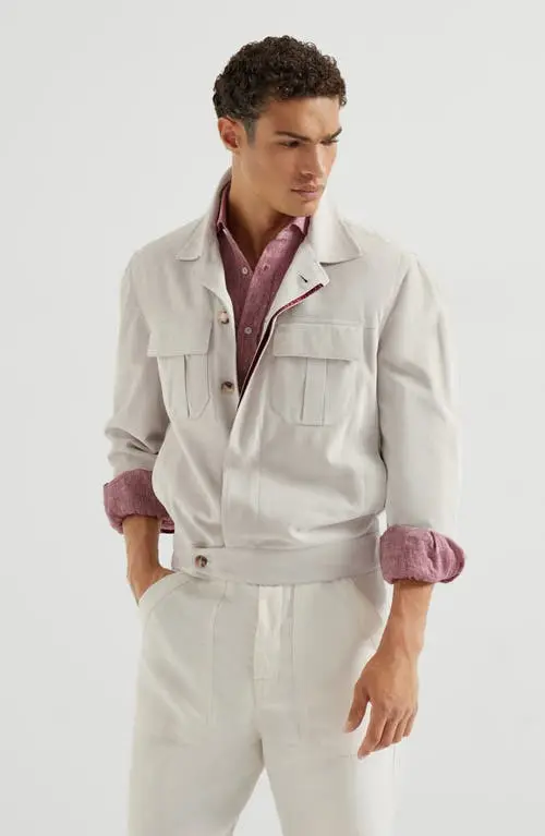 Brunello Cucinelli Suede Jacket - Sand