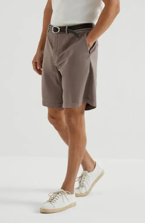 Brunello Cucinelli Garment-dyed Bermuda Shorts - Hazelnut
