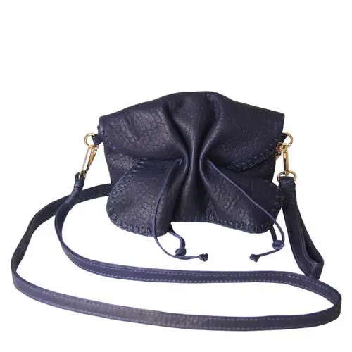 Carlos Falchi Mini Butterfly Lambskin Bag - Navy