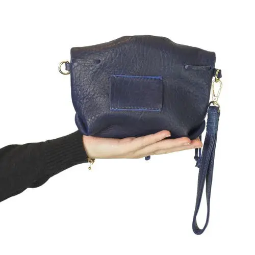 Carlos Falchi Mini Butterfly Lambskin Bag - Navy