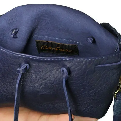 Carlos Falchi Mini Butterfly Lambskin Bag - Navy