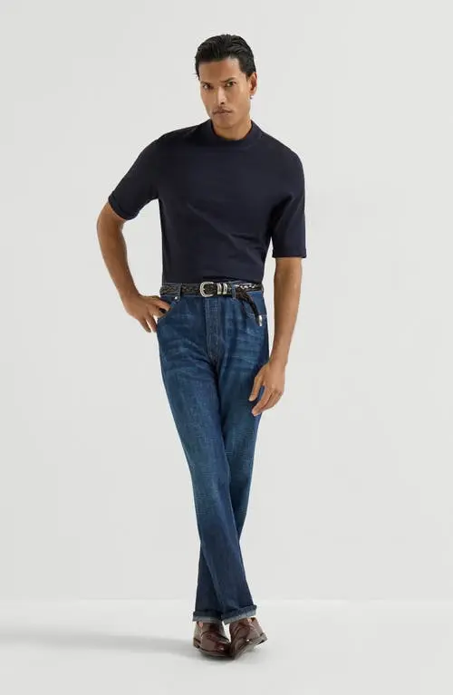 Brunello Cucinelli Iconic Fit Five-pocket Trousers - Dark Denim