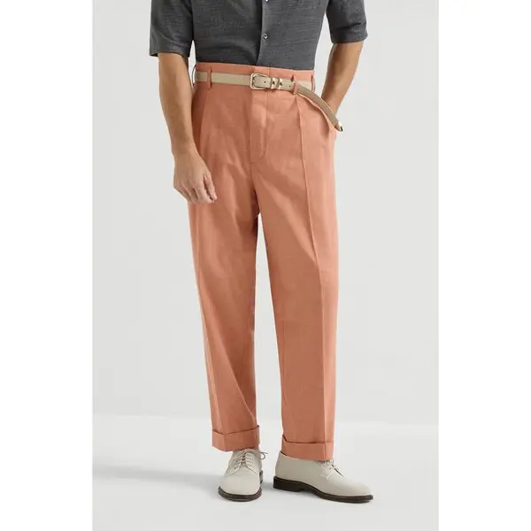 Brunello Cucinelli Double-pleated Trousers - Apricot