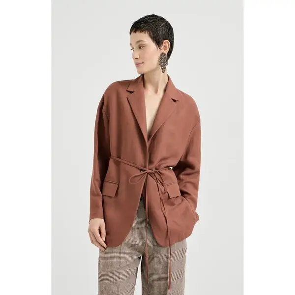 Brunello Cucinelli Fluid Twill Blazer - Orange