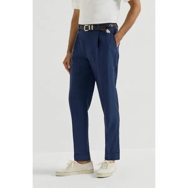 Brunello Cucinelli Striped Trousers - Blue