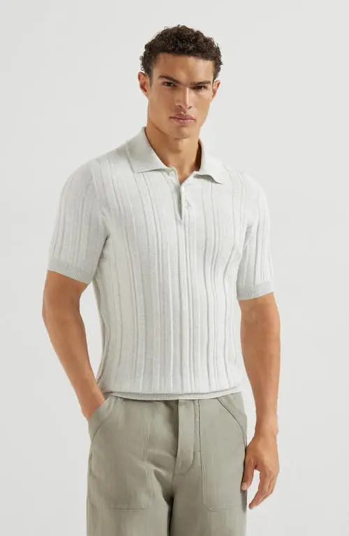 Brunello Cucinelli Jacquard Knit Polo Shirt