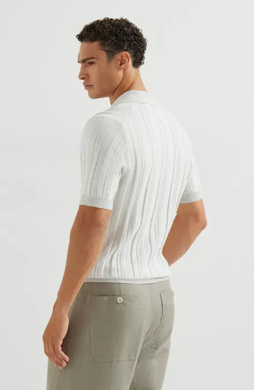 Brunello Cucinelli Jacquard Knit Polo Shirt
