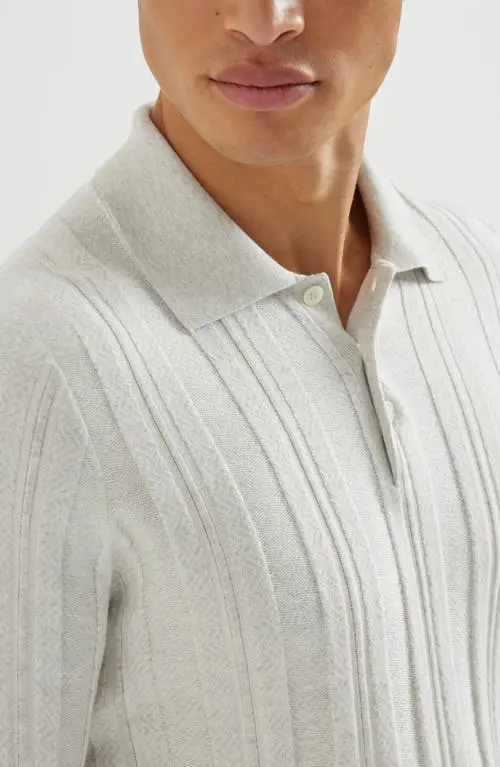 Brunello Cucinelli Jacquard Knit Polo Shirt
