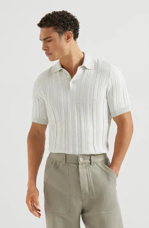 Brunello Cucinelli Jacquard Knit Polo Shirt