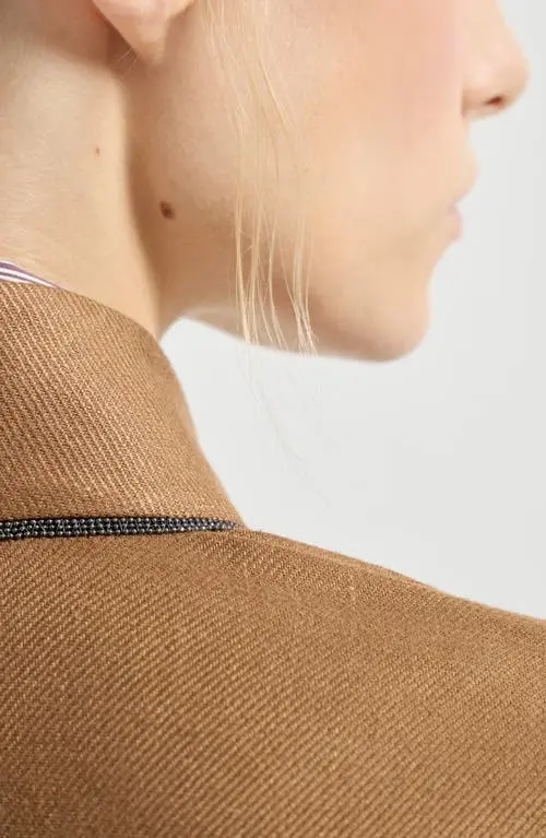 Brunello Cucinelli Diagonal Linen Blazer - Mou