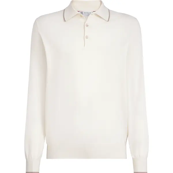 Brunello Cucinelli Cotton And Cashmere Knit Polo - Panama