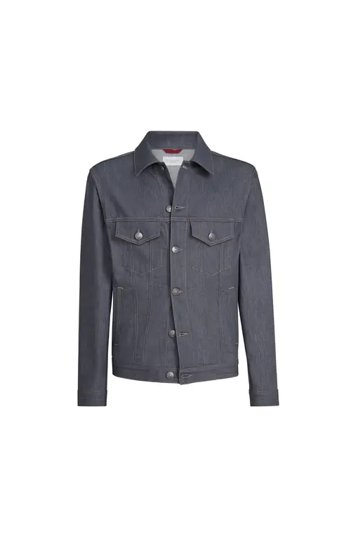 Brunello Cucinelli Denim Four-pocket Jacket - Medium Grey